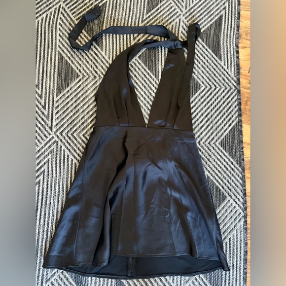 Zara | Dresses | Zara Midnight Black Satin Dress | Poshmark